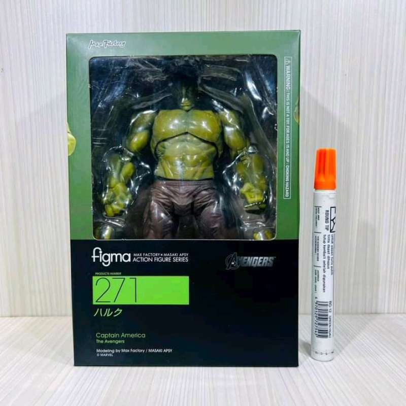 Jual Action Figure Figma Hulk 271 Avengers Tinggi Sekitar 6 Inch Recast ...