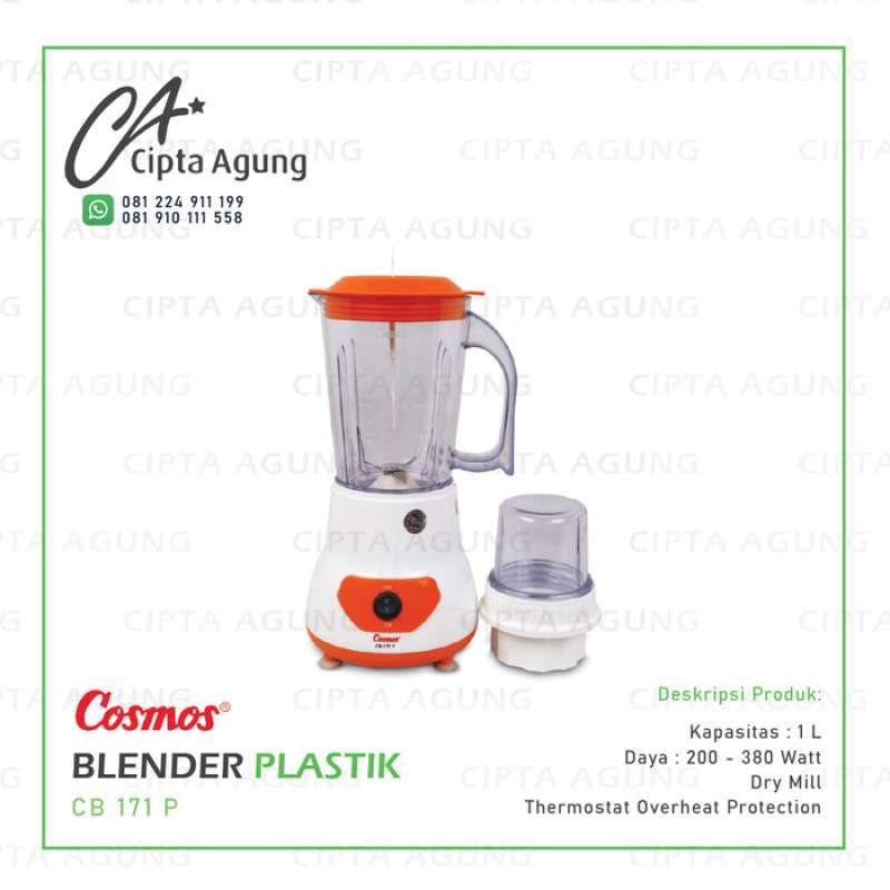 Promo Blender Plastik 1 L Cosmos Cb-171p Dry Mill Cb 171 P - Cb 172 P ...