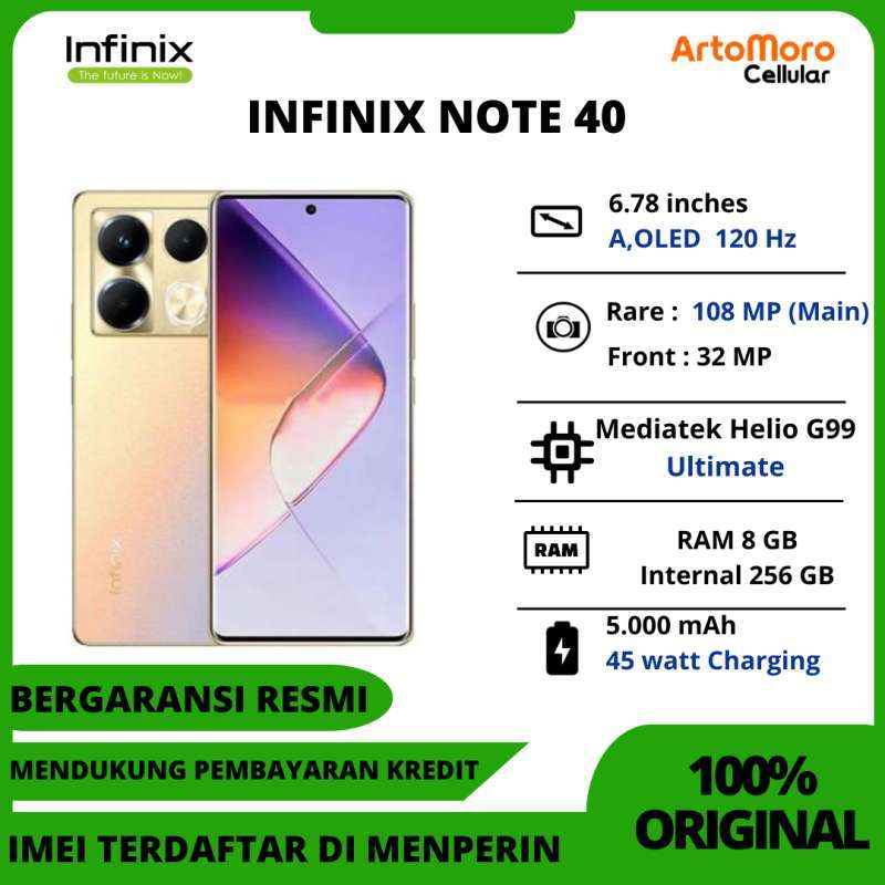 Jual Infinix Note 40 Nfc 8gb+256gb - Extra Bonus Magcharge Garansi ...