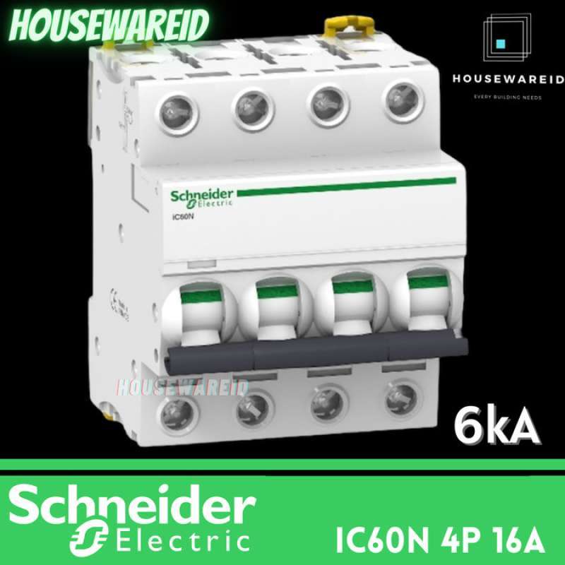 Promo Mcb Schneider Acti9 Ic60n 4 Phase 16 Ampere Sni, 4p 16a 4pole Diskon 50% Di Seller Selera ...