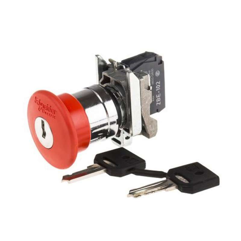 Promo Schneider Emergency Stop Latching Key Release Type Metal ...