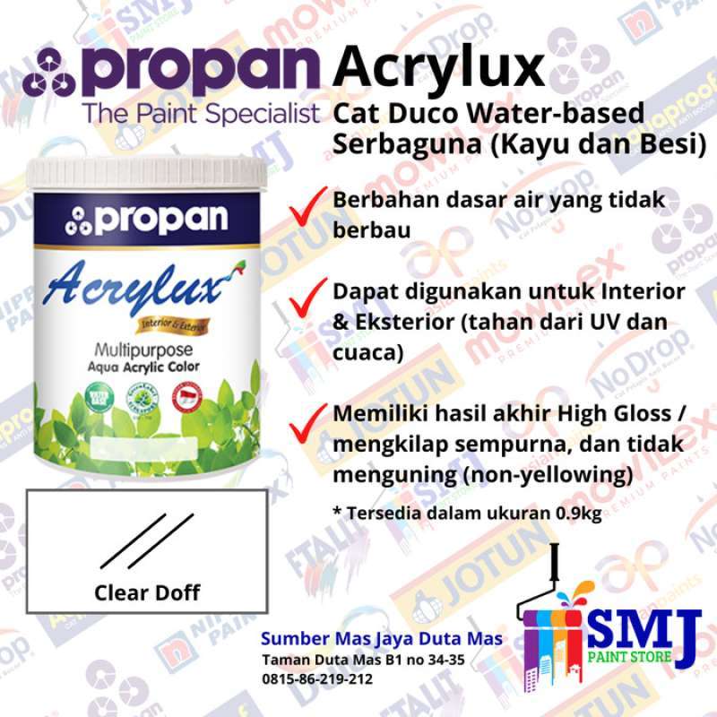 Promo Cat Duco Water Based Besi Kayu Propan Acrylux Clear Doff Varnish ...