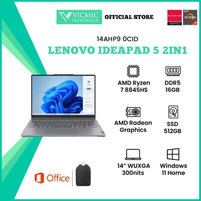 Jual Lenovo Ideapad 5 2in1 14ahp9 0cid [amd R7-8845hs/ 16gb/ 512gb /wuxga Touch/ Win11/ohs] Di ...