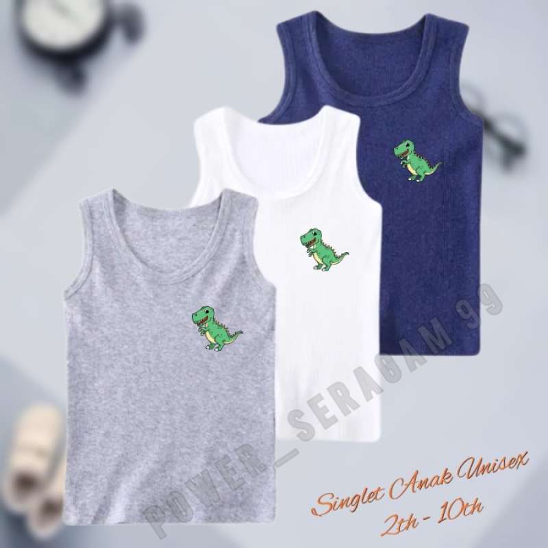 Promo Singlet Dino Anak-anak 2-10 Tahun / Singlet Lekbong Anak Diskon ...