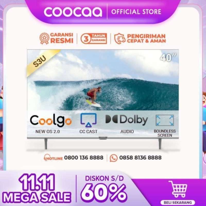 Promo Coocaa 40s3u Digital Smart Tv Led 40 Inch Wifi Youtube Os Coolita ...