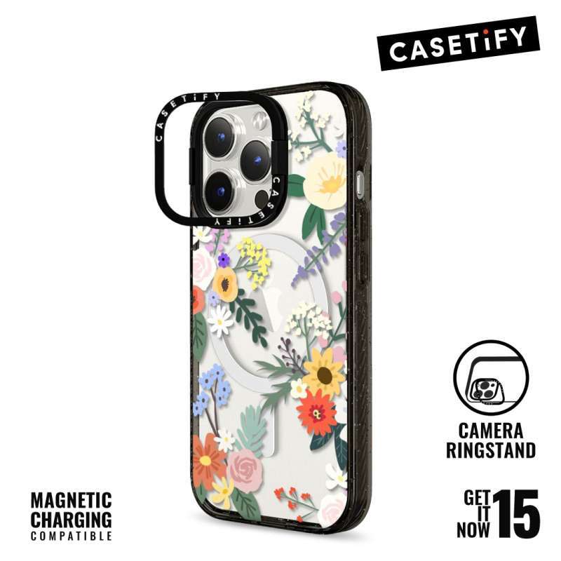 Jual Case iPhone 15 Pro Max Casetify MagSafe Impact Ring Alpine Florals ...