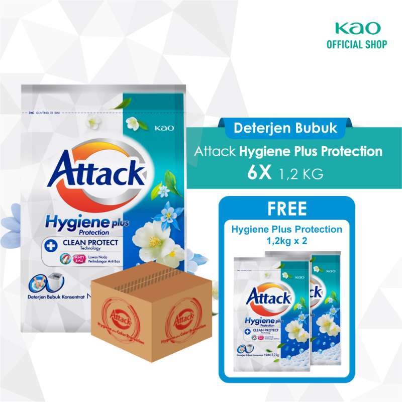Promo (buy 6 Free 2) Attack Hygiene Plus Protection Powder 1200 Gr ...