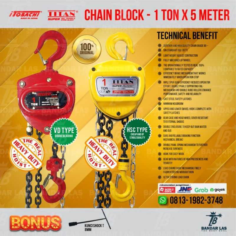 Promo Chain Block 1 Ton 5 Meter - Takel 1 Ton 5 Meter - Itobachi New ...
