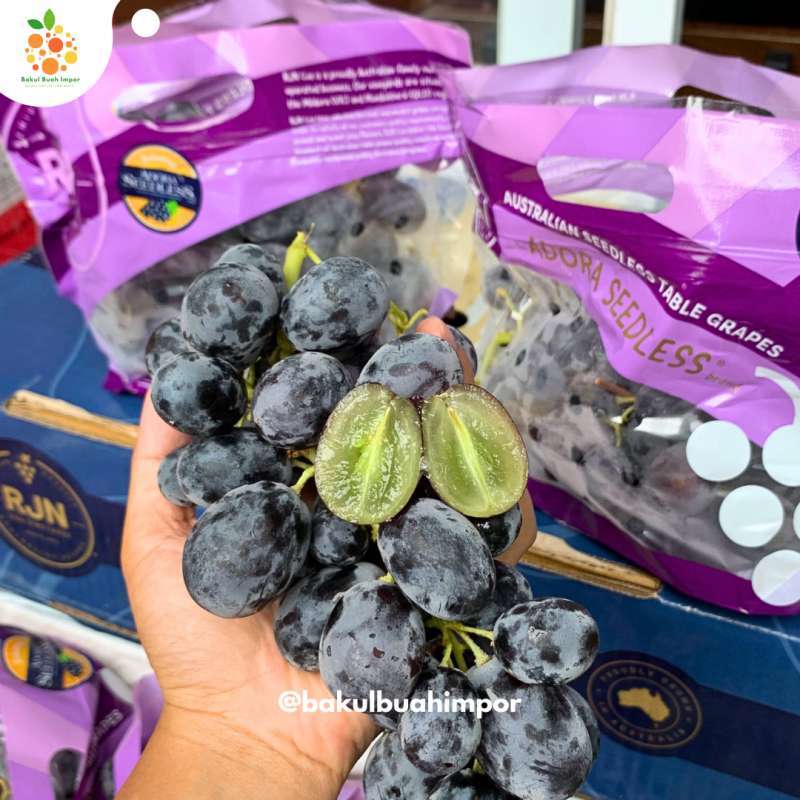 Jual Black Adora Grapes Seedless | Anggur Hitam Tanpa Biji [ @800 ] Di ...