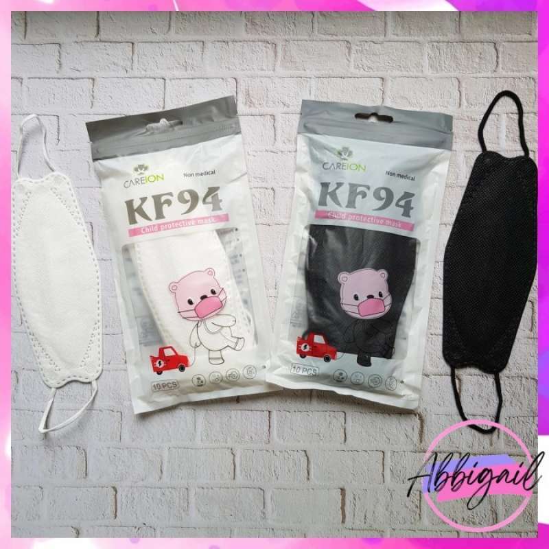 Promo Masker Kf94 Anak Hitam Putih 4ply / Kf 94 Kids Black White 4 Ply 10 Pc Diskon 23% Di ...