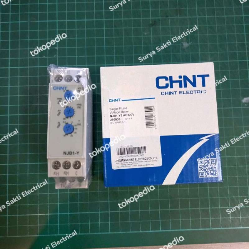 Promo Chint Njb1-y3 Single Phase Voltage Relay Over Under Tection 220v ...