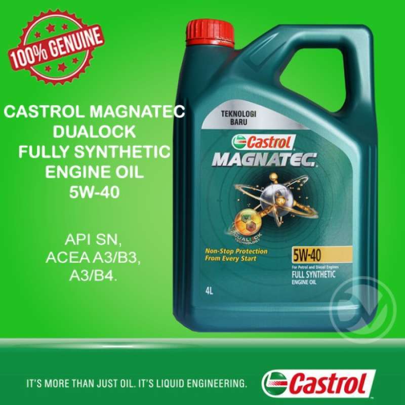 Promo Castrol Magnatec Dualock 5w-40 Api Sn 4 Liter Original Diskon 33% ...