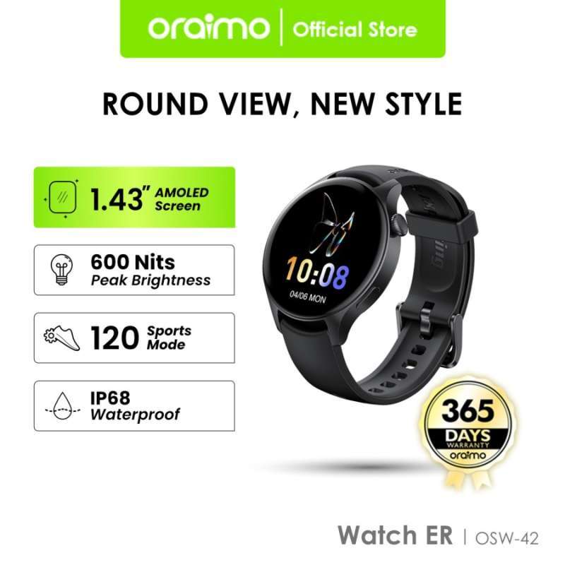 Jual Oraimo Watch Er 1.43amoled Screen Wireless 120+mode Sport Ip68 Osw ...