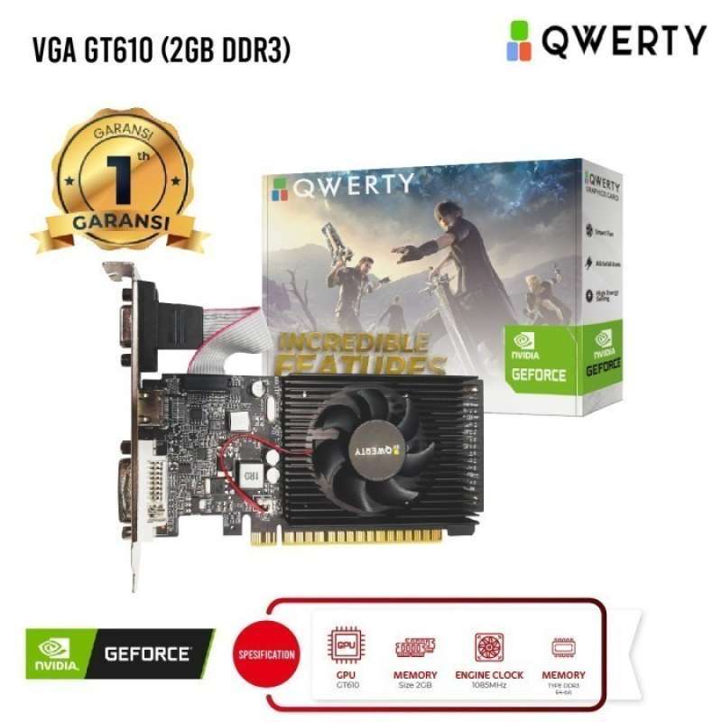Jual Vga Geforce Qwerty Gt 610 2gb Ddr3 Gt610 64bit Nvidia Garansi 1 Tahun Di Seller ...
