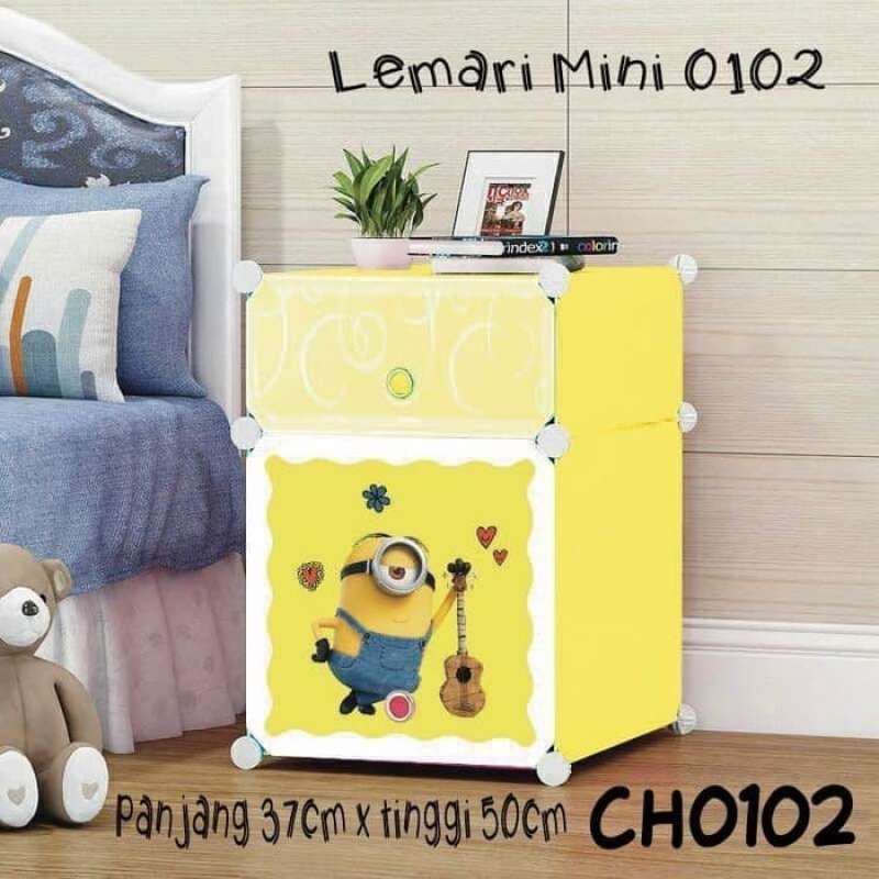 Promo Lemari Mini Rakit Plastik Karakter/bedside Table/meja Sisi ...