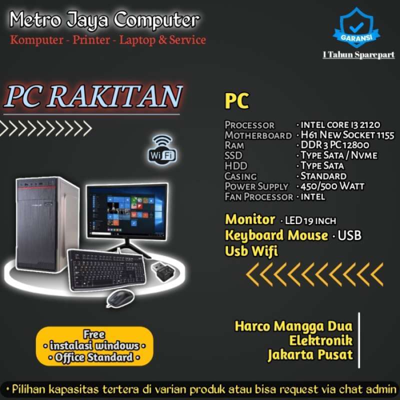 Promo Paket Pc Komputer Rakitan Intel Core I3 2120 Office / Kasir ...
