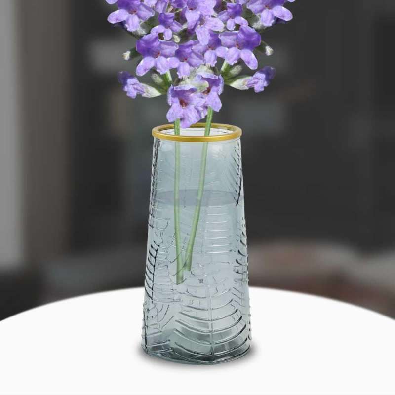 Jual Light Luxury Vas Bunga Dekorasi Interior Kaca Motif Tulang Daun ...