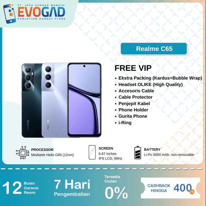 Promo Realme C65 8/128gb & 8/256gb, Mediatek Helio G85 45w Fast Charge ...