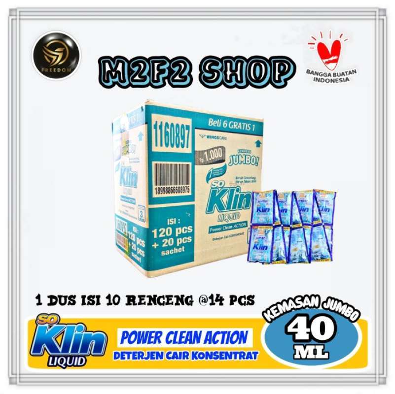 Promo So Klin Liquid Power Clean Action Kemasan Jumbo Sachet - 48 Ml ...