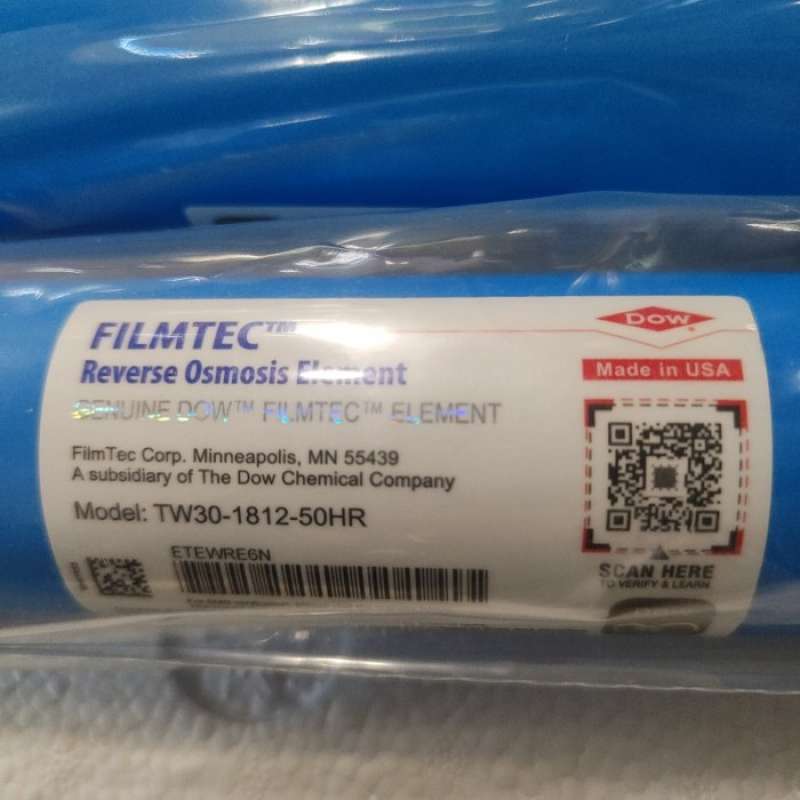 Promo Membran Ro Filmtec Tw30-1812-50 Hr/membran Reverse Osmosis New ...