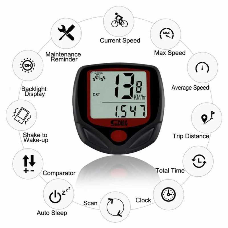 Jual Sunding Speedometer Sepeda 15 Function Lcd Display Bicycle Di ...