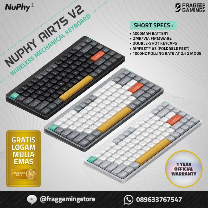 Promo Nuphy 75 V2 Wireless Mechanical Keyboard & Nufolio V3 Diskon 23% ...