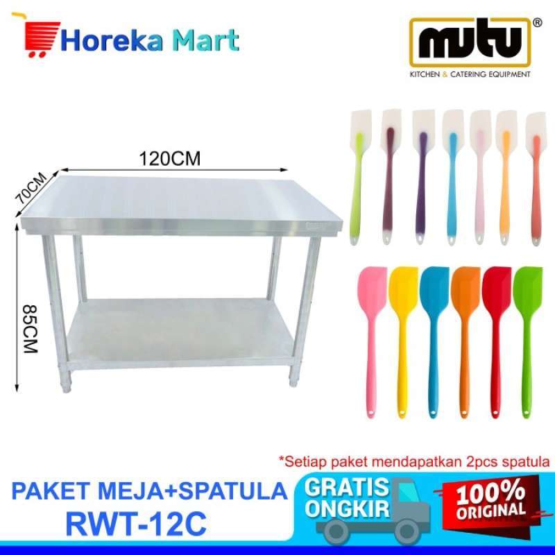 Promo Work Table Meja Stainless Dapur Bakery Panjang 1.2 Meter Rwt-12c ...