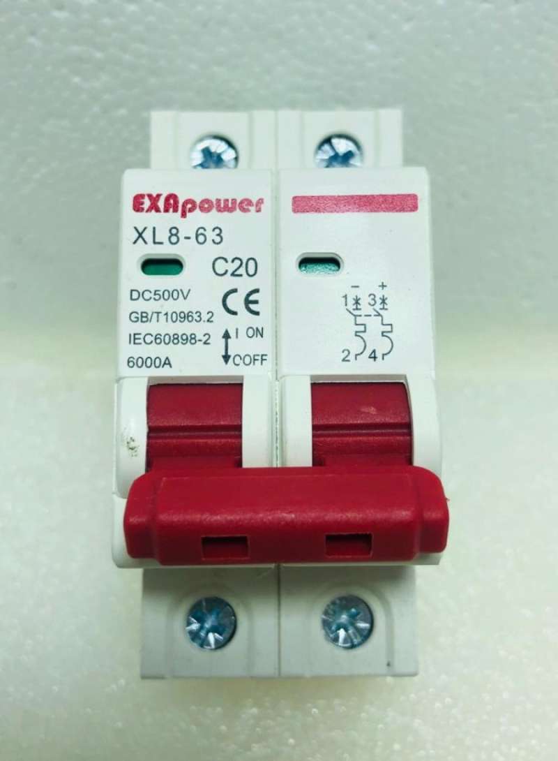 Promo Mcb Dc 2p 50a 500v Circuit Breaker Dc Solar Panel Pv 50a - 2p 20a ...