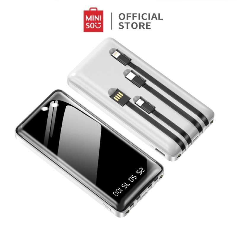 Promo Miniso Bank Daya 10000mah Dengan Model 4 Kabel Internal: Y19 ...