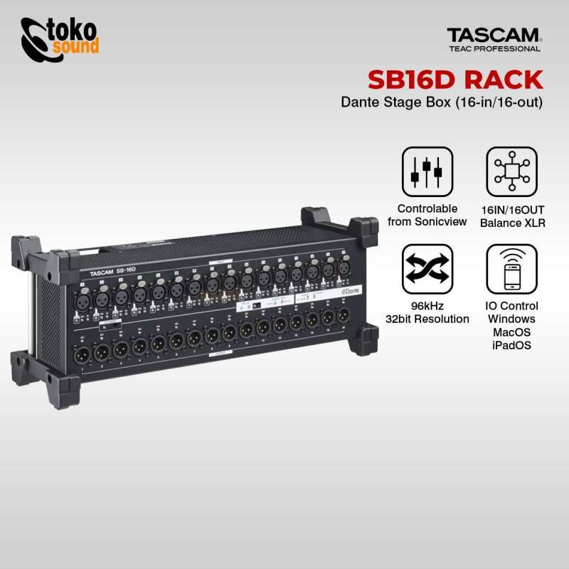 Jual Tascam Sb 16d - 16in/16out Dante Stage Box With Hdia Mic Preamps ...