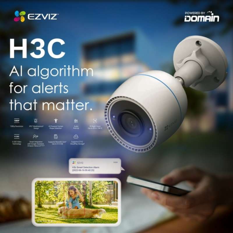 Jual Ezviz H3c 2mp Smart Outdoor Ir Night Vision One Way Audio Ai ...