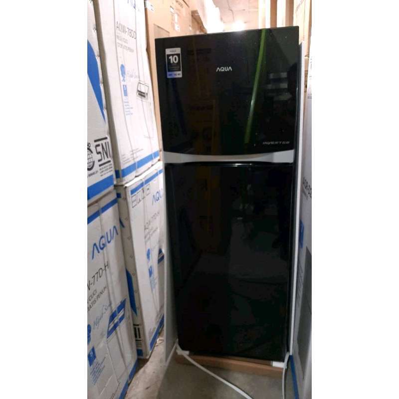 Jual Aqua Kulkas 2 Pintu Inverter Glass Door Black Asi Box 220 Liter Aqr-d275r (wbk) Garansi ...