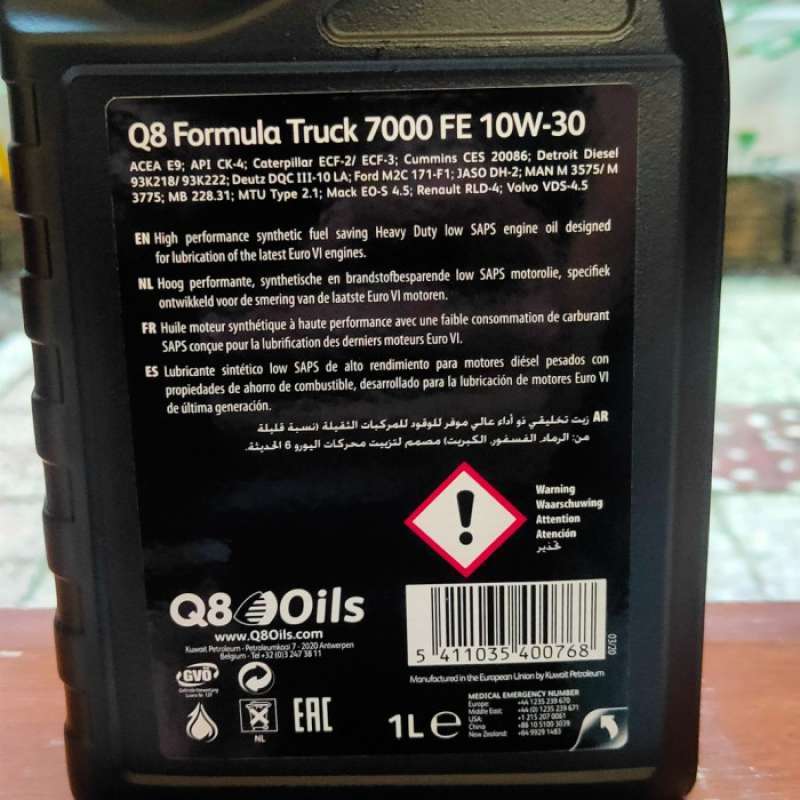 Promo Q8 Formula Truk 7000 Fe 10w30 1 Botol 1 Liter Diskon 25% Di ...