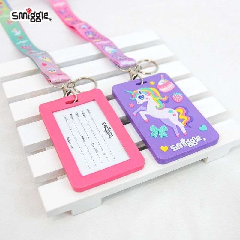 Jual Smiggle Bag Tag Card Holder Dengan Tali Lanyard / Name Tag Rubber ...