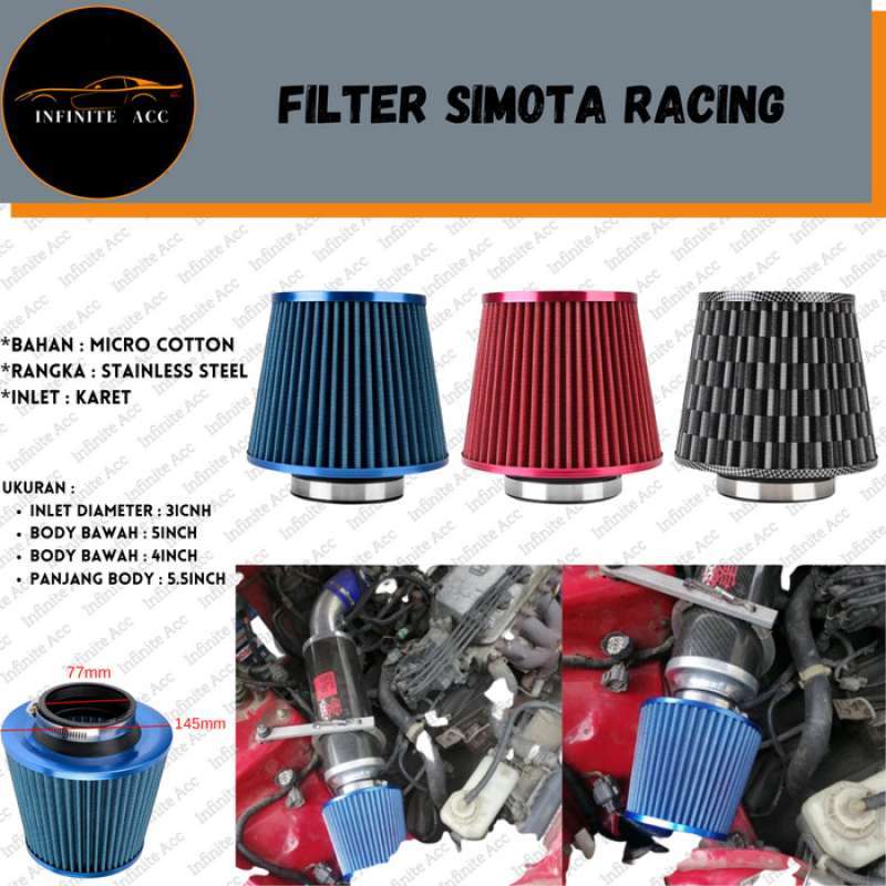 Promo Open Filter Simota Biru Hitam Carbon Filter Udara Racing ...
