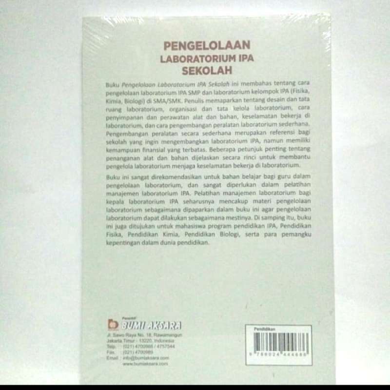 Promo Buku Pengelolaan Laboratorium Ipa Sekolah Original Bumi Aksara ...