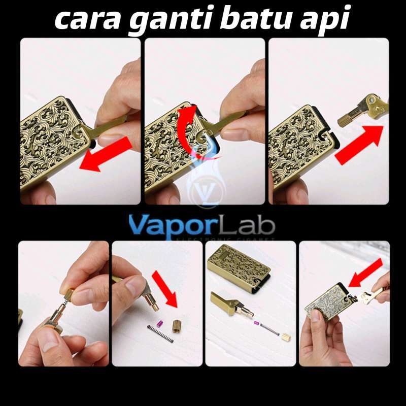 Jual Korek Api Klasik Roda Batu Gas Lighter Vintage Antik Motif Batik ...