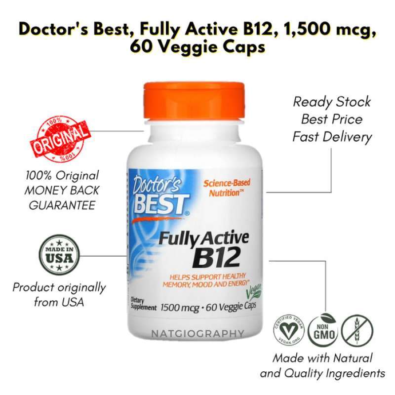 Promo Doctors Doctor Best Fully Active B12 1500 Mcg 60 Veggie Caps 1874