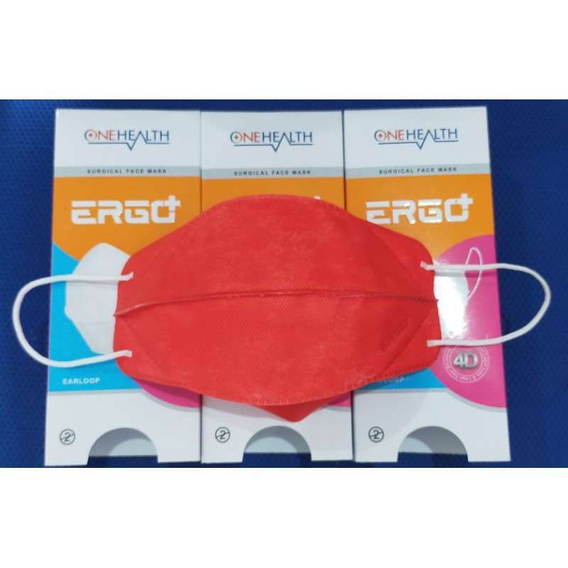 Jual Masker Medis Ergo Plus 3 Lapis/ply 4 Dimensi One Health Isi 25 Pcs ...