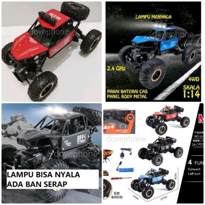 Jual Mainan Mobil Rc Remote Control 4wd Rock Crawler Monster 2.4ghz ...