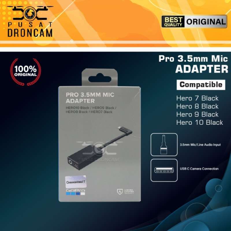 Jual Gopro Pro 3.5mm Mic Adapter Original - Microphone Adaptor Gopro 3 ...