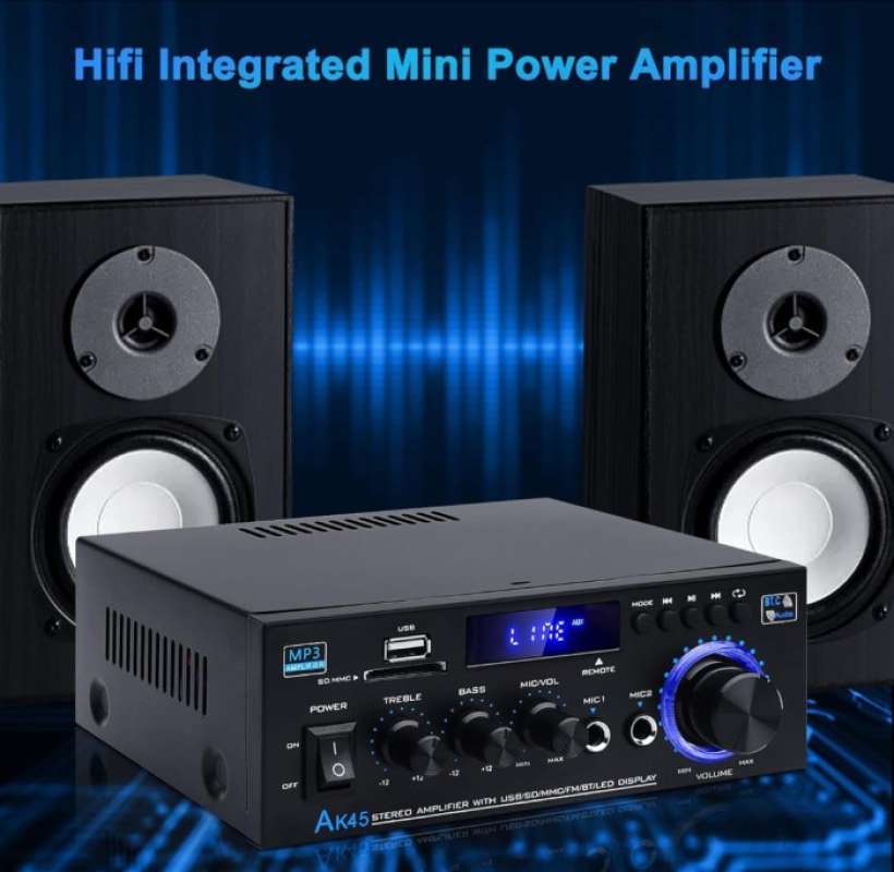 Jual Kerndy Ak-45 12volt Compact Size Audio Power Amplifier Portable Di ...