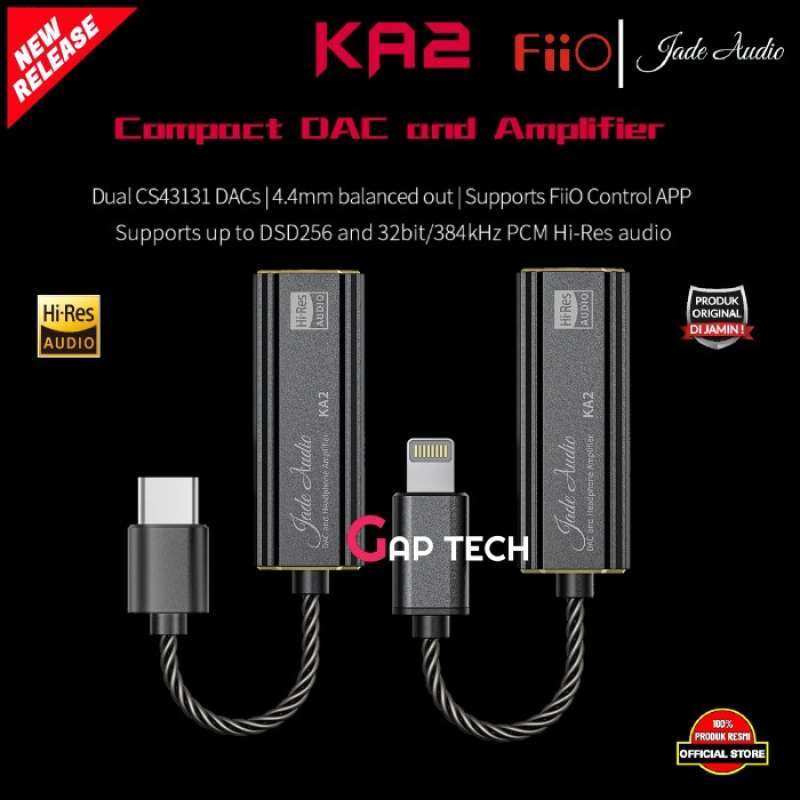Jual Fiio Ka2 / Ka 2 Hi-res Dac Amplifier Type C / Lightning To 4.4mm ...