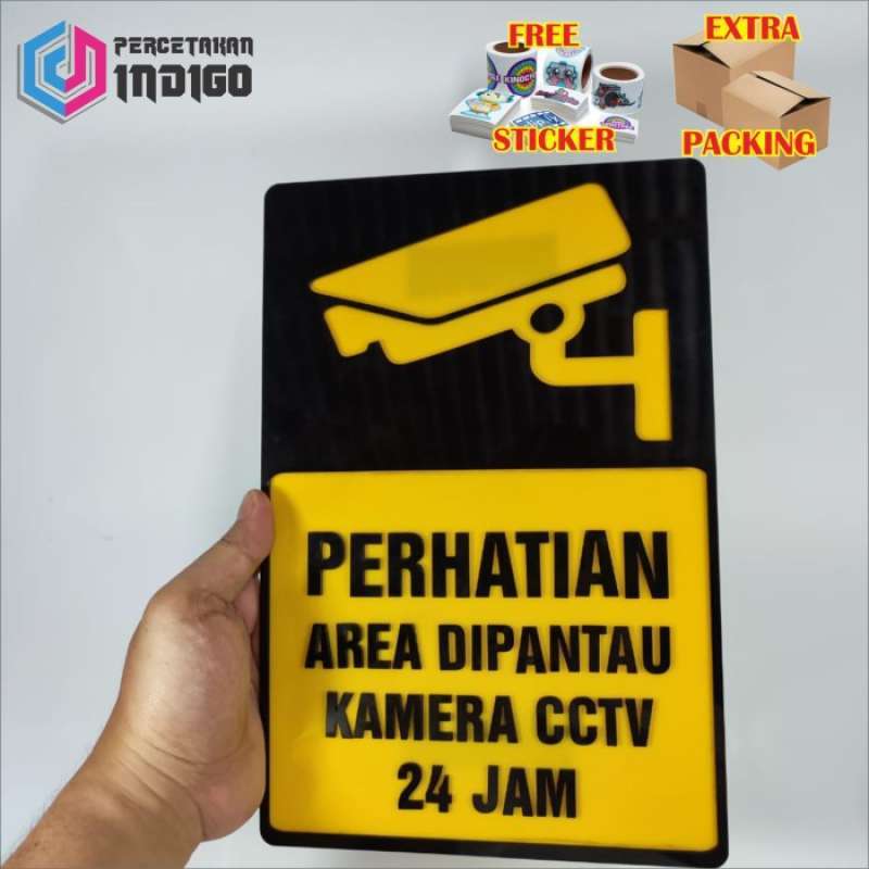 Jual Papan Tanda Akrilik Sign Area Cctv 24jam Timbul Di Seller Owl ...