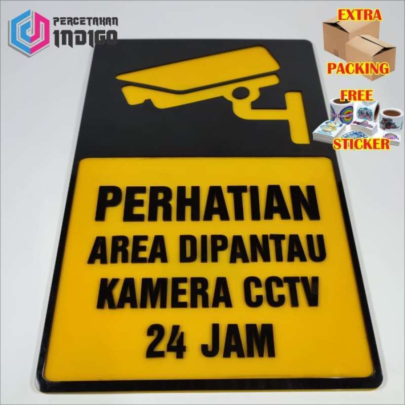 Jual Papan Tanda Akrilik Sign Area Cctv 24jam Timbul Di Seller Owl ...