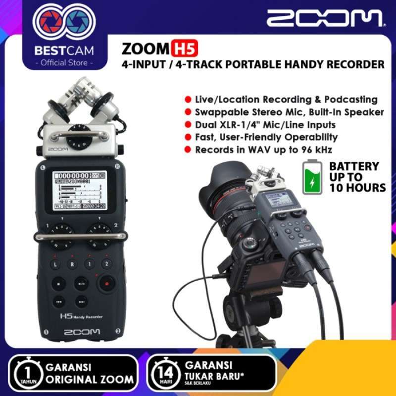 Promo Zoom H5 4-input / 4-track Portable Handy Recorder - Paket 1 ...