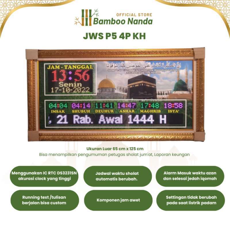 Promo Jam Digital Jadwal Sholat. Jam Sholat Masjid. Jws P5 4p Kh Rgb ...