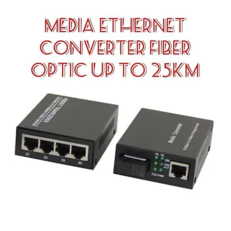 Promo Ethernet Fiber Optic Converter 4 Port A+b Via Fiber Optic Up To ...
