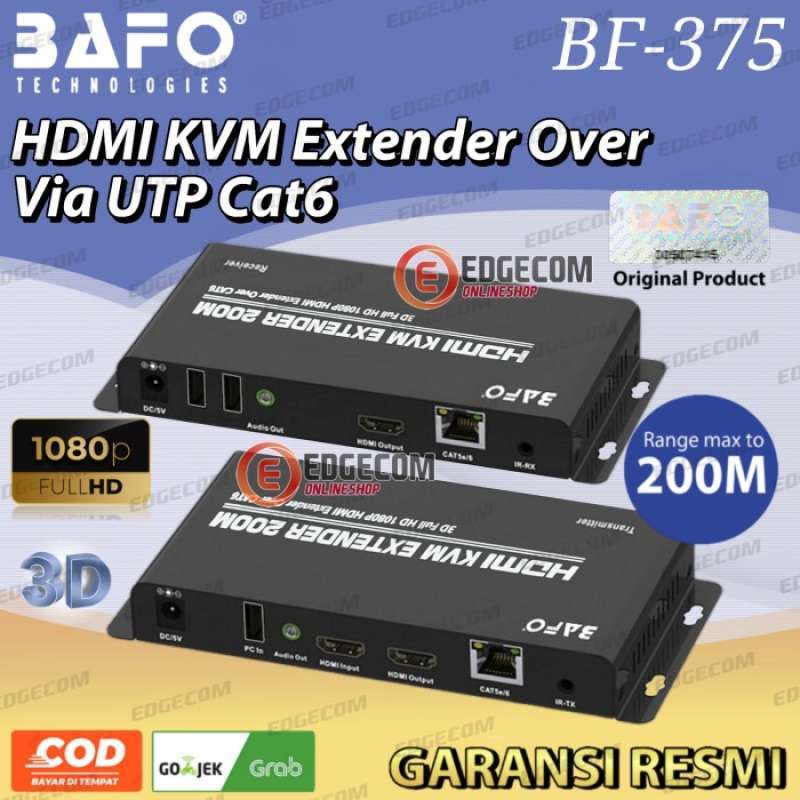 Promo Hdmi Kvm Extender Over Cat6 Via Utp / Lan Up To 200 Meter Bf-375 ...