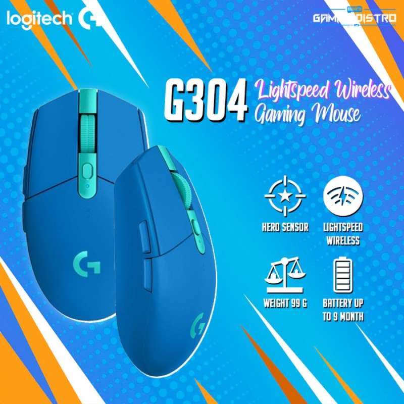 Promo 100% Produk Ori Mouse Gaming Logitech G304 Blue Lightspeed Wireless Diskon 23% Di Seller ...